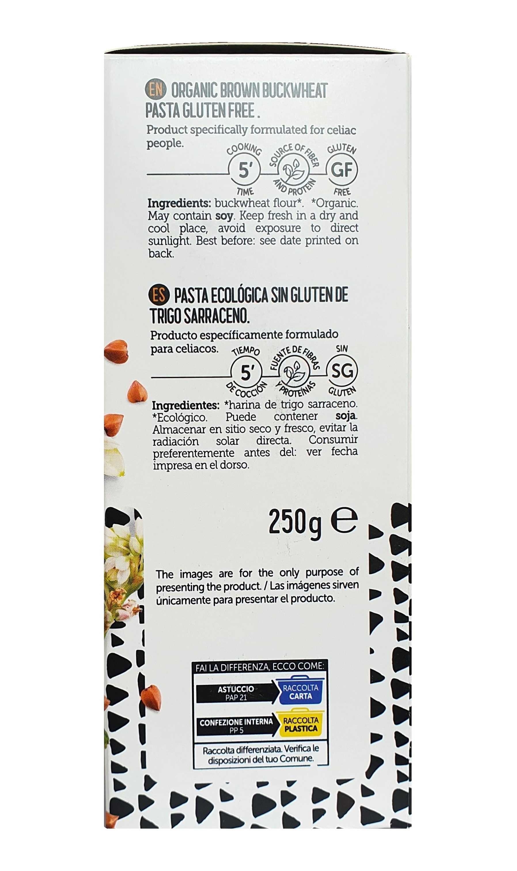 Paste Stelline din Hrisca bio, fara gluten, Fior di Loto 250g | Biomania.ro