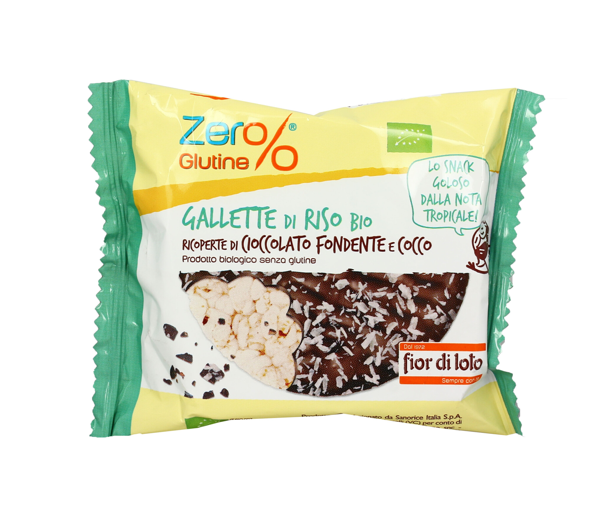 Rondele bio de orez cu ciocolată neagră si fulgi de cocos, fara gluten ...