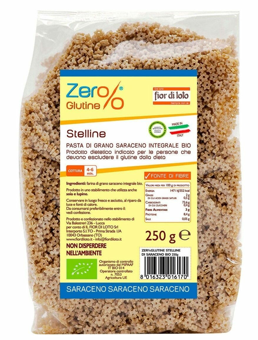 Paste Stelline din Hrisca bio, fara gluten, Fior di Loto 250g | Biomania.ro
