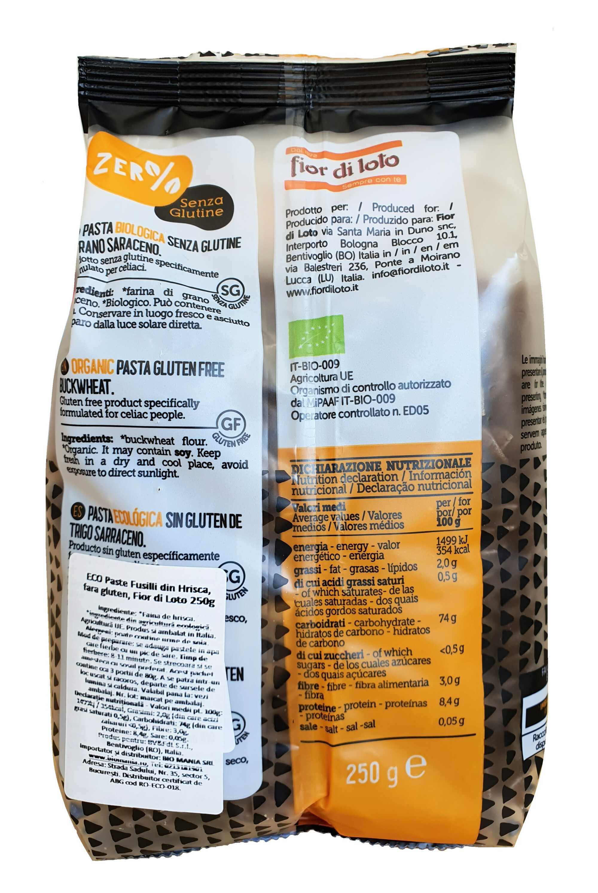 Paste Fusilli din Hrisca bio, fara gluten, Zer% Glutine 250g | Biomania.ro