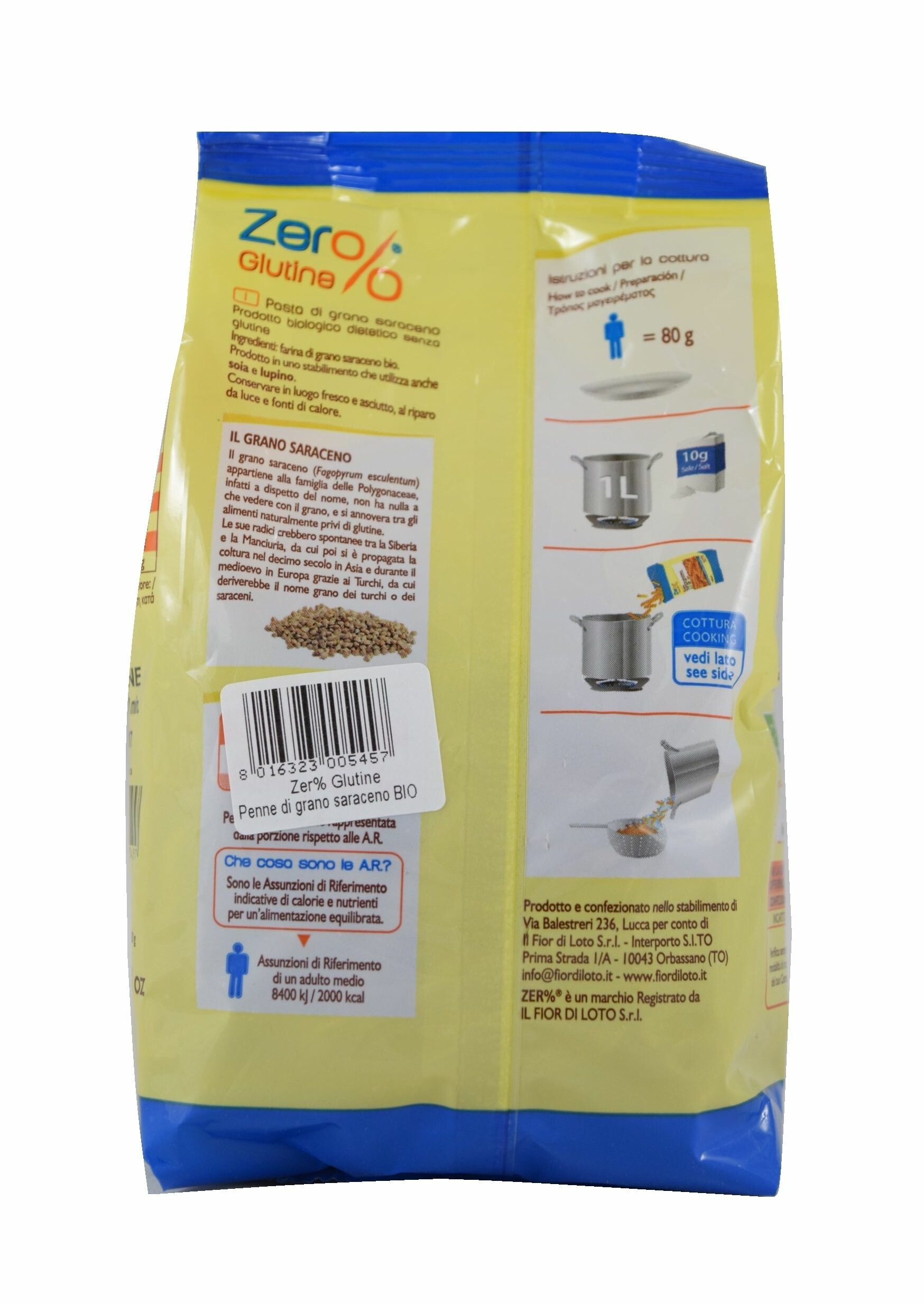 Paste Penne din Hrisca bio, fara gluten, Fior di Loto 250g | Biomania.ro