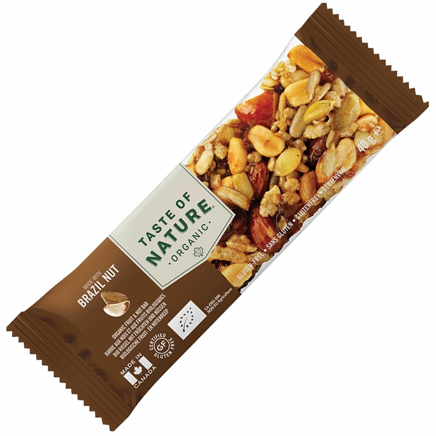 Baton bio cu nuci de Brazilia Taste of Nature 40g (vegan, fara gluten ...