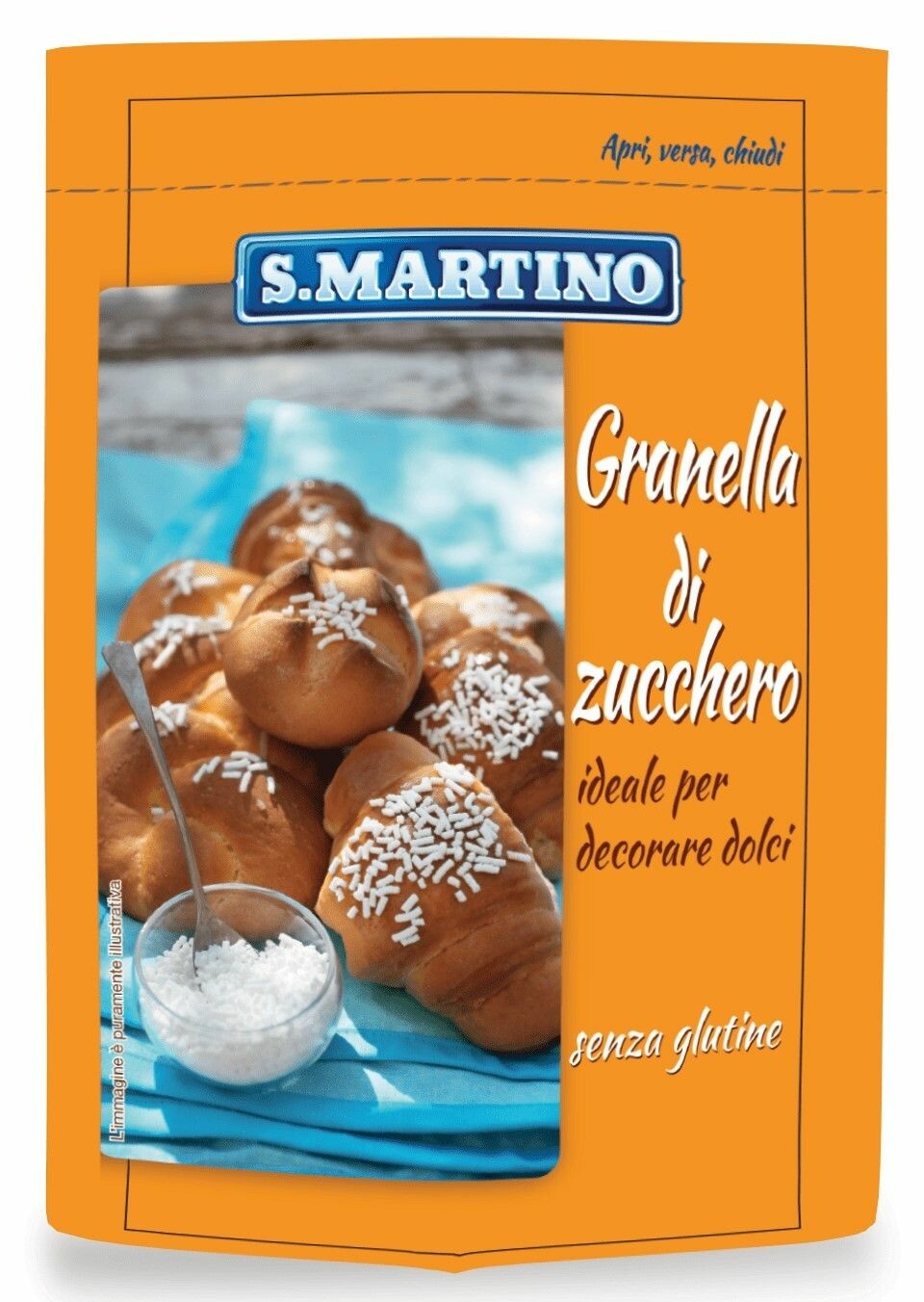 Zahar granulat pentru decor, fara gluten, S.Martino 125g | Biomania.ro