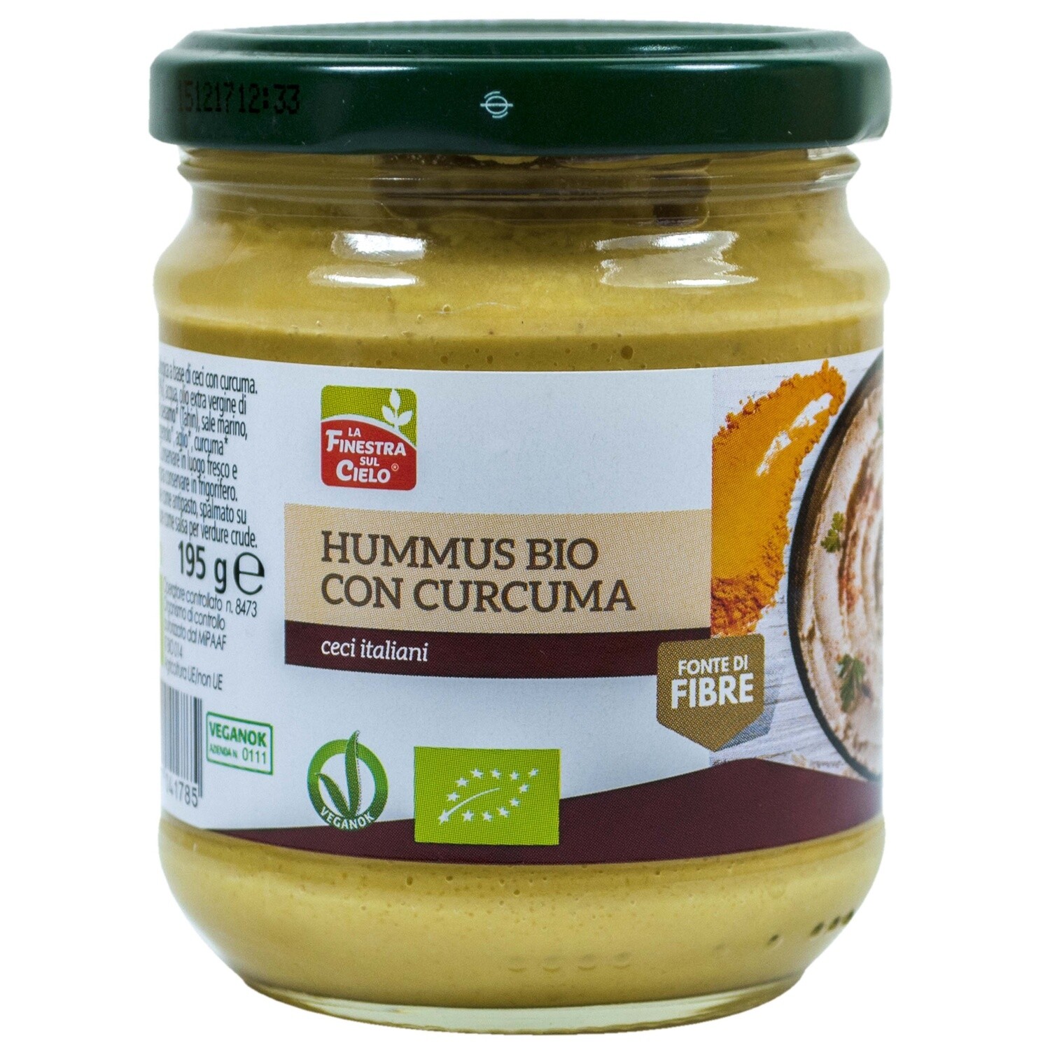 Humus Bio cu turmeric, vegan, La Finestra Sul Cielo, 195g | Biomania.ro