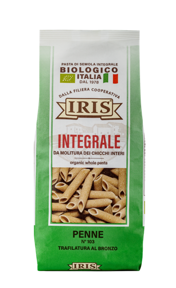 Paste bio Penne din grau dur integral, Iris 500g. | Biomania.ro