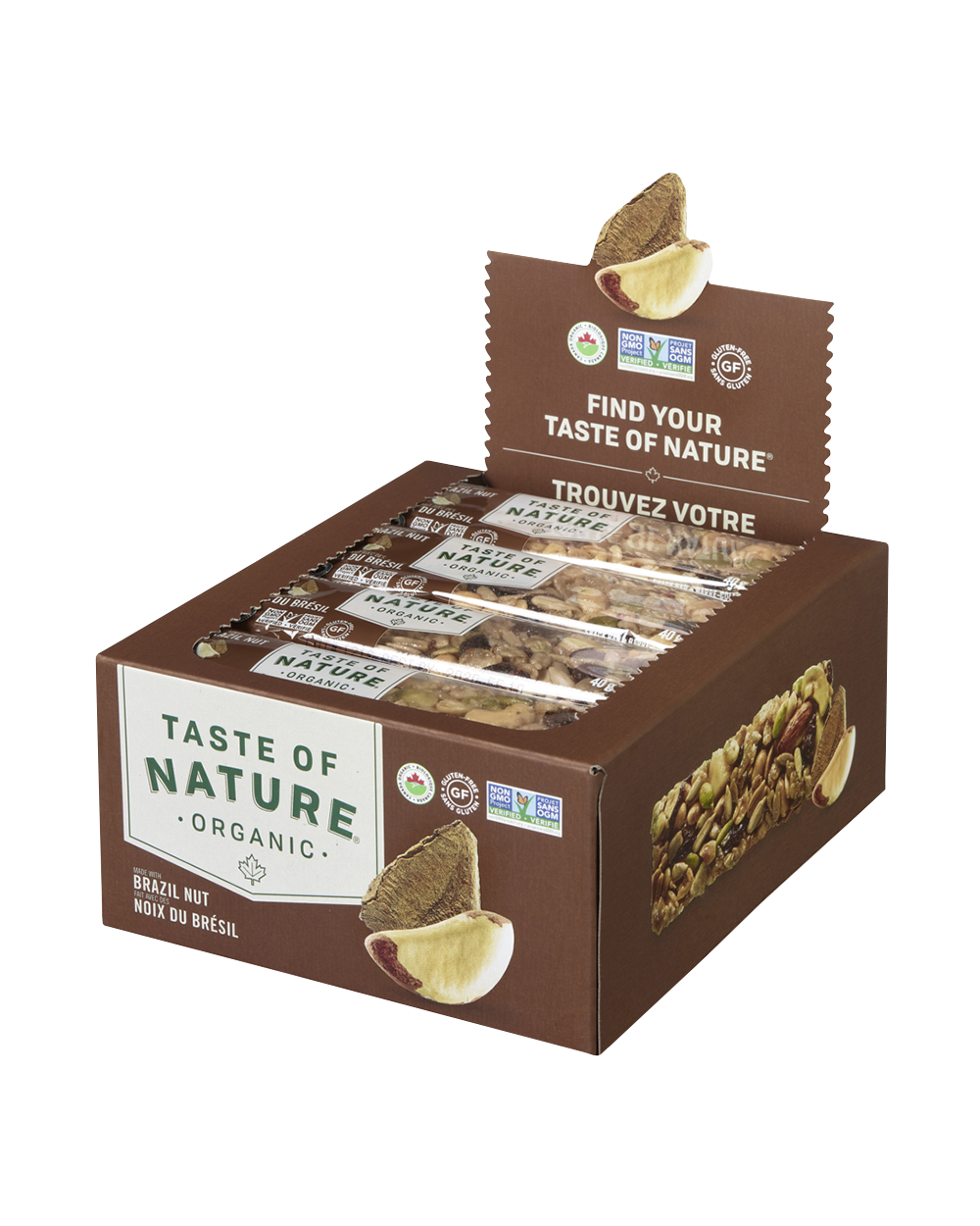 Baton bio cu nuci de Brazilia Taste of Nature 40g (vegan, fara gluten ...